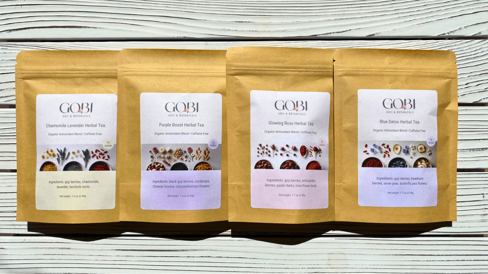 Goji Herbal Tea Variety Pack - Individual Tea Sachets | Gobi Goji